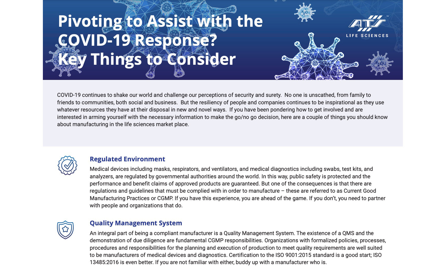 Pivoting to Assist with the COVID-19 Response? Key Things to Consider ...