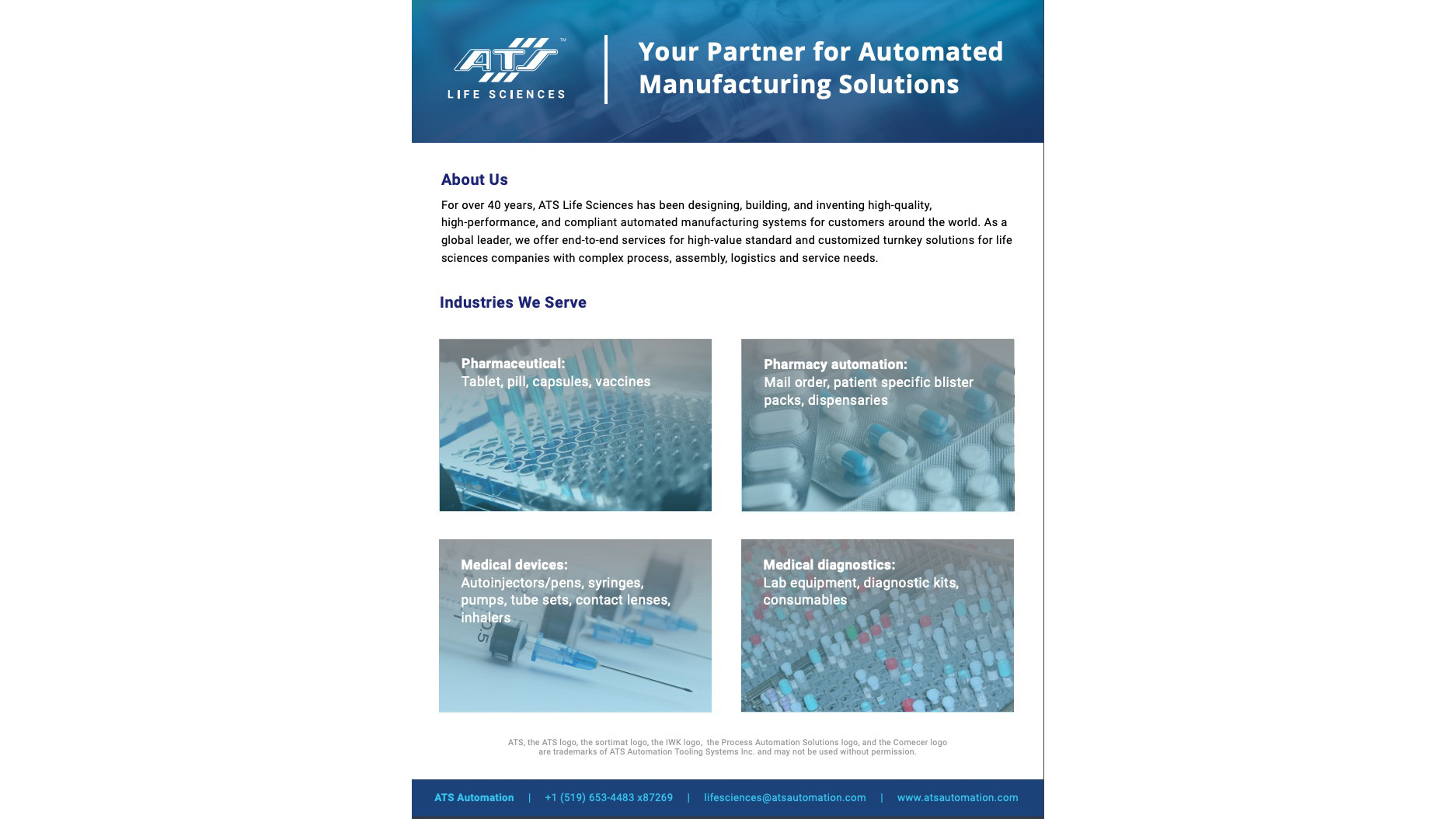 ATS Life Sciences Fact Sheet: Your Partner for Automated Manufacturing ...