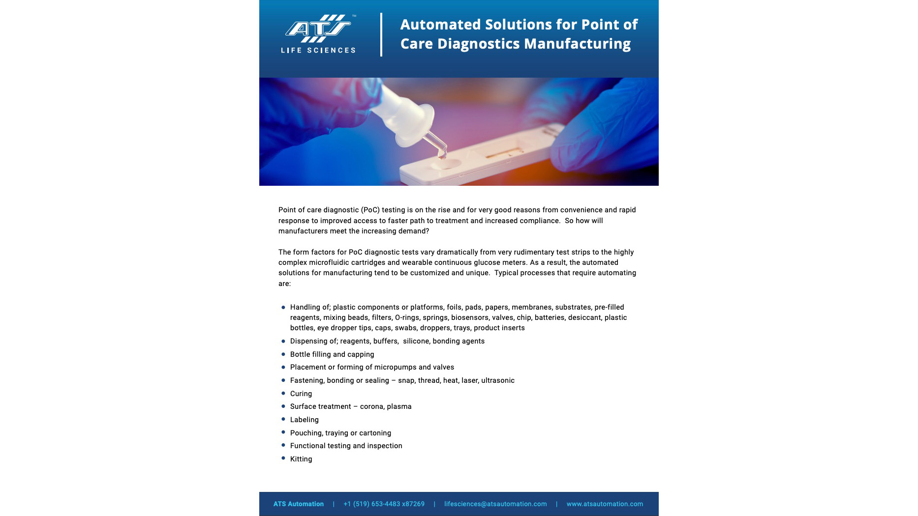 Info Sheet: Automated Solutions for Point of Care Diagnostics ...