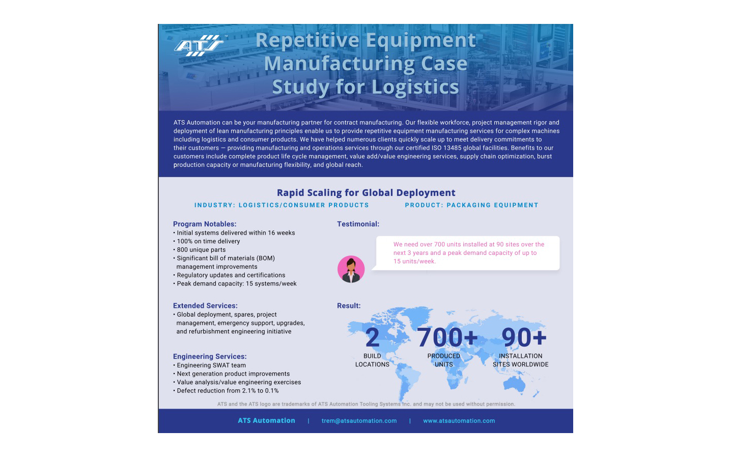 Repetitive Equipment Manufacturing Case Study for Logistics - ATS Life Sciences